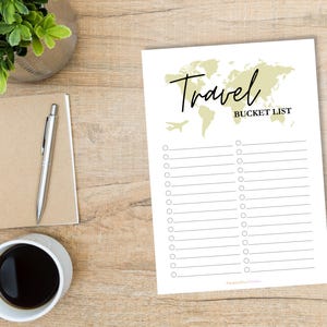 Travel Bucket List Printable PDF, Instant Digital Download, Travel ...