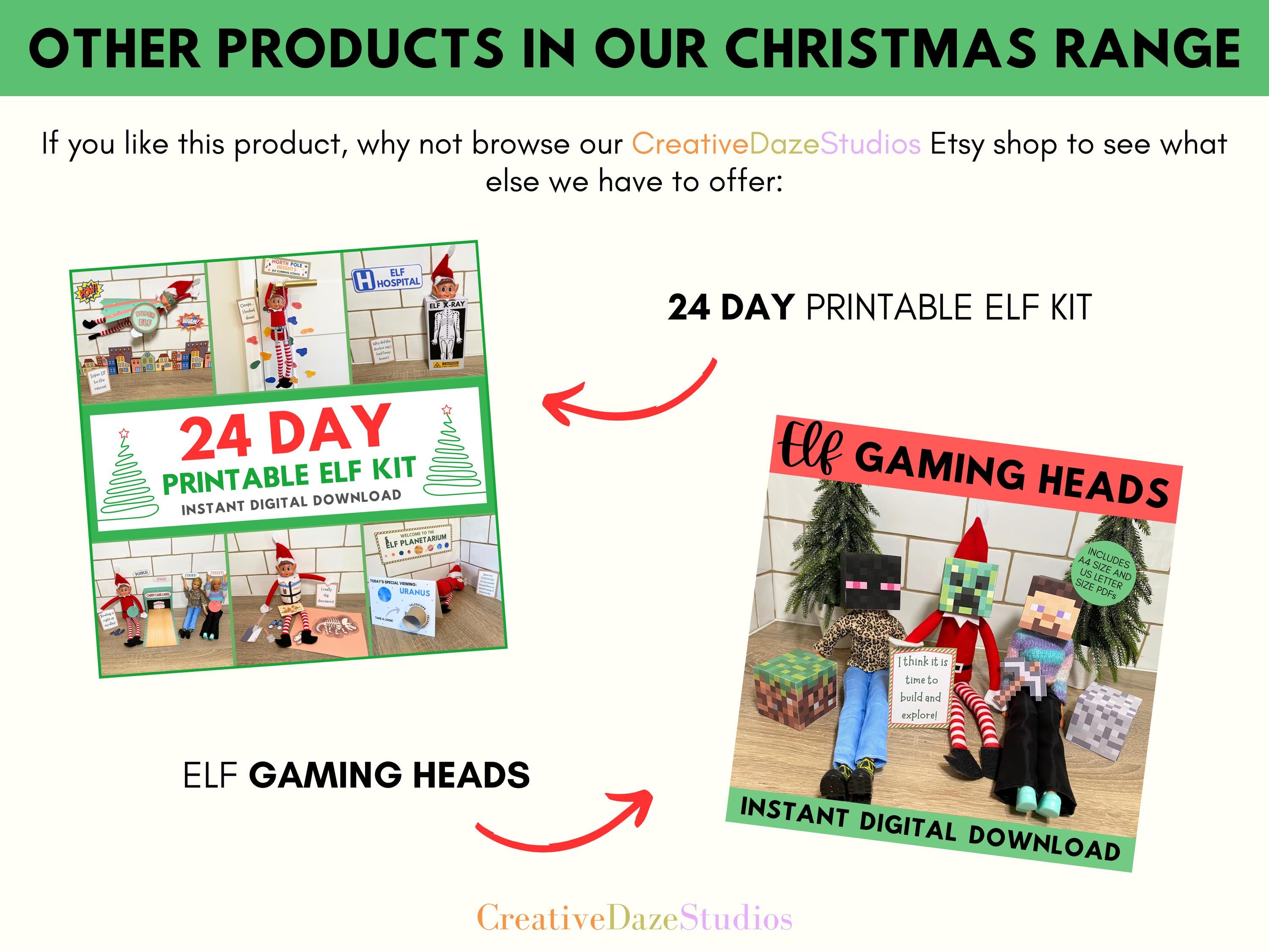 Printable Elf Magic Trick Props, Christmas Elf Magician Scene, Funny ...