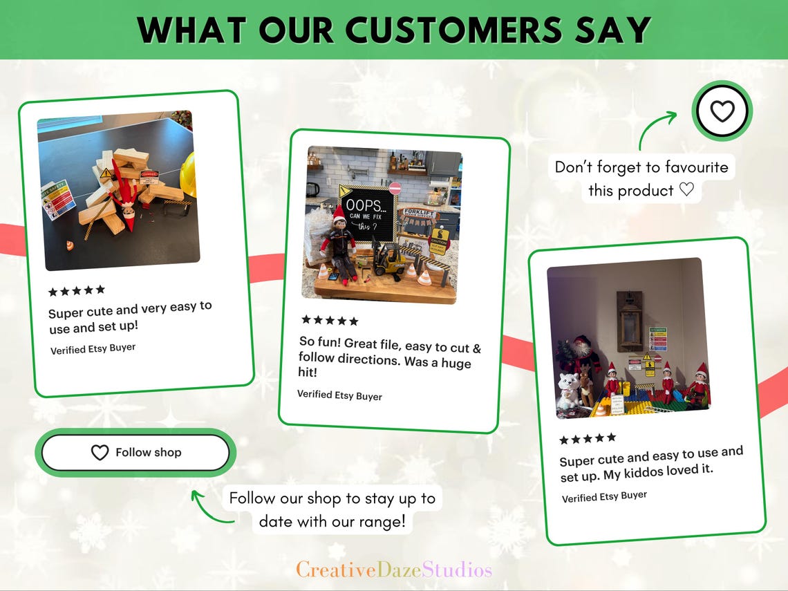 Printable Elf Construction Site Props, Christmas Elf Builder Props ...