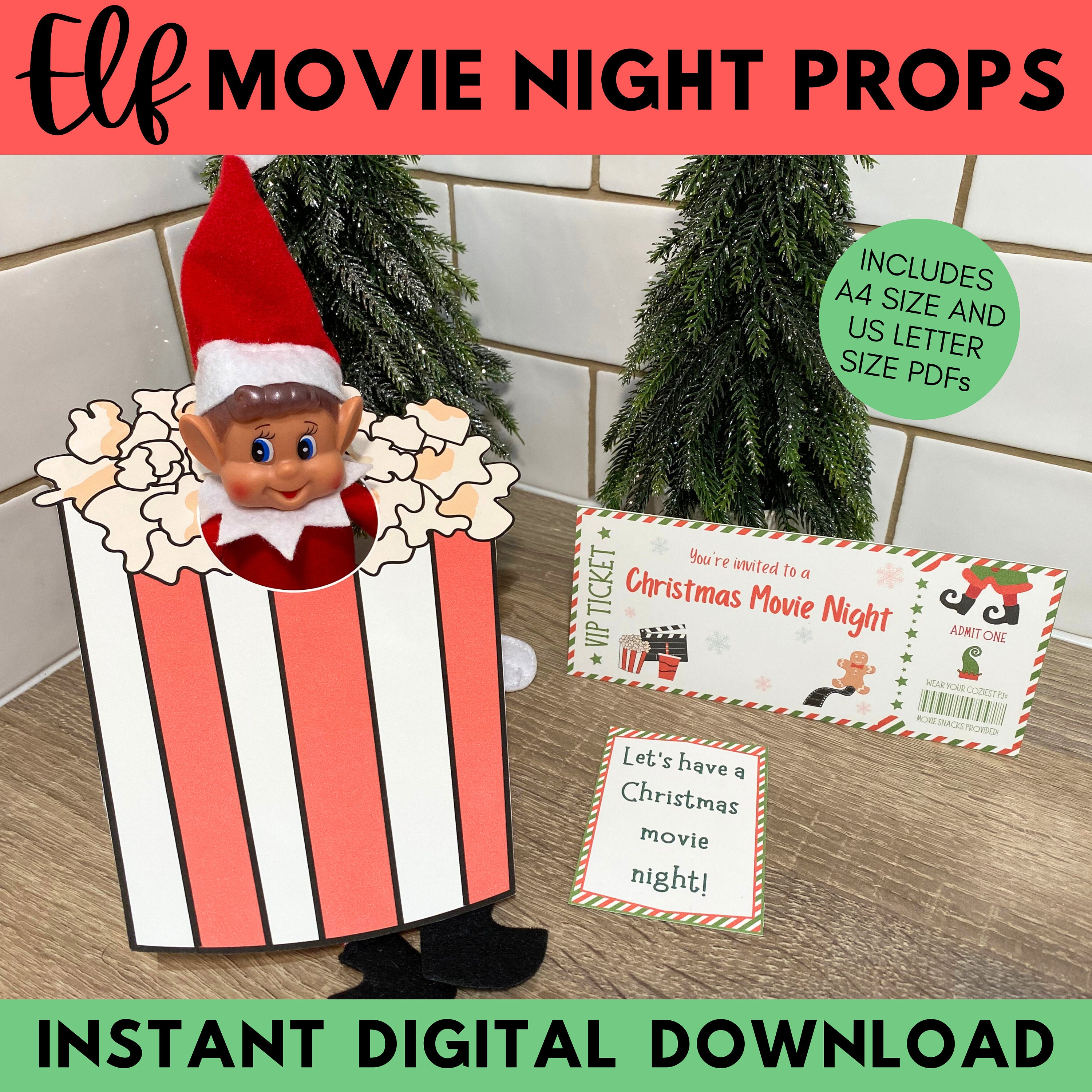 Printable Elf Movie Night Props, Elf Film Night Scene, Christmas Elf ...