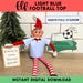 Printable Elf Light Blue Football Top Props, Christmas Elf Soccer Top ...