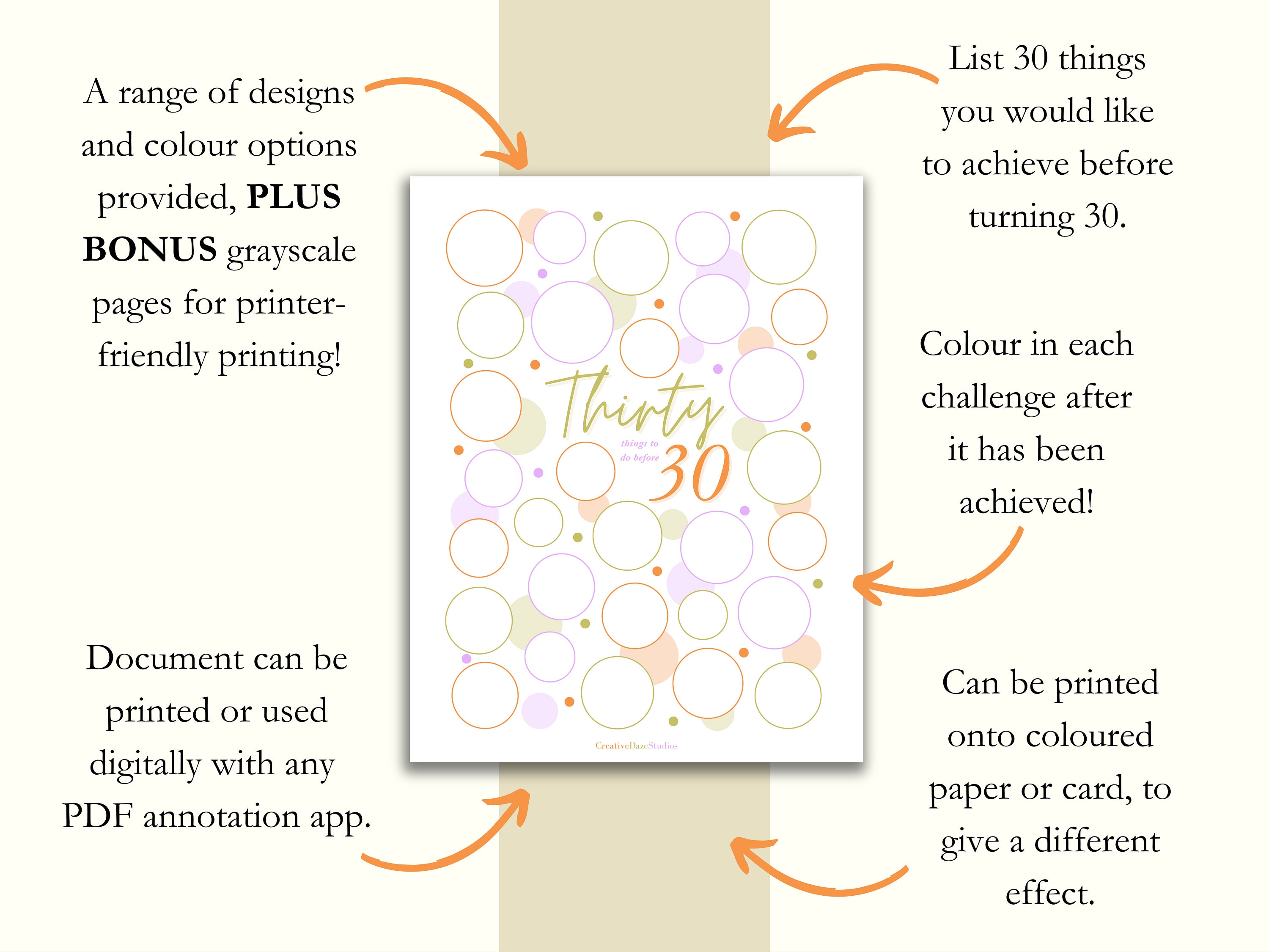 Thirty Before 30 Bucket List, Printable PDF, 30 Before 30 List, 20s Bucket List, 25th Birthday ...