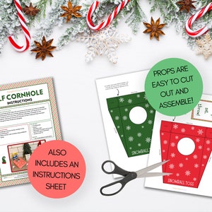 Printable Elf Cornhole Game Props, Christmas Elf Games Printable Props ...