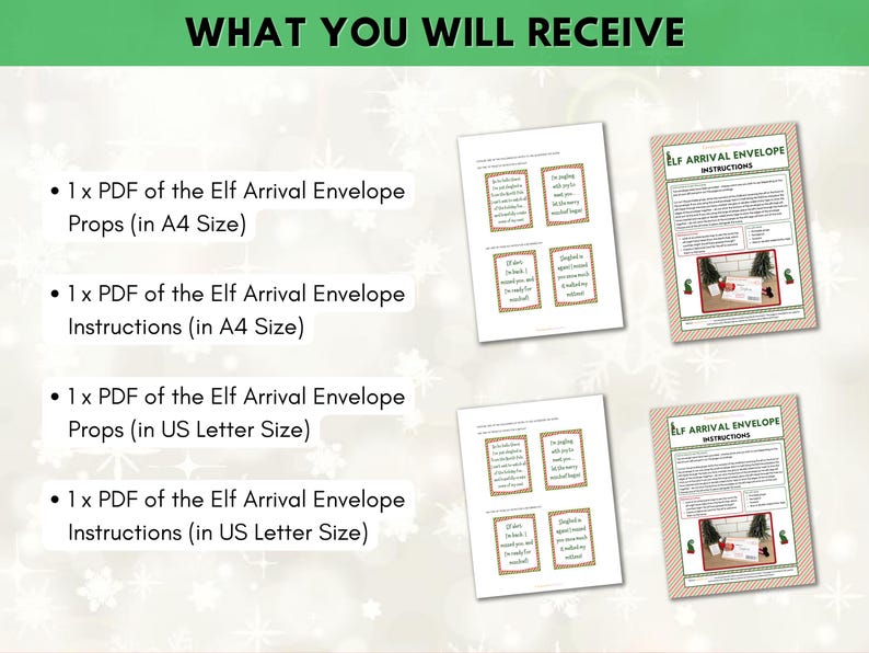 Printable Christmas Elf Arrival Envelope Props: A4 Size and US Letter ...