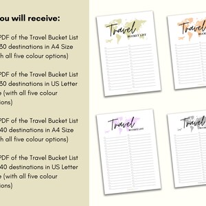 Travel Bucket List Printable PDF, Instant Digital Download, Travel ...