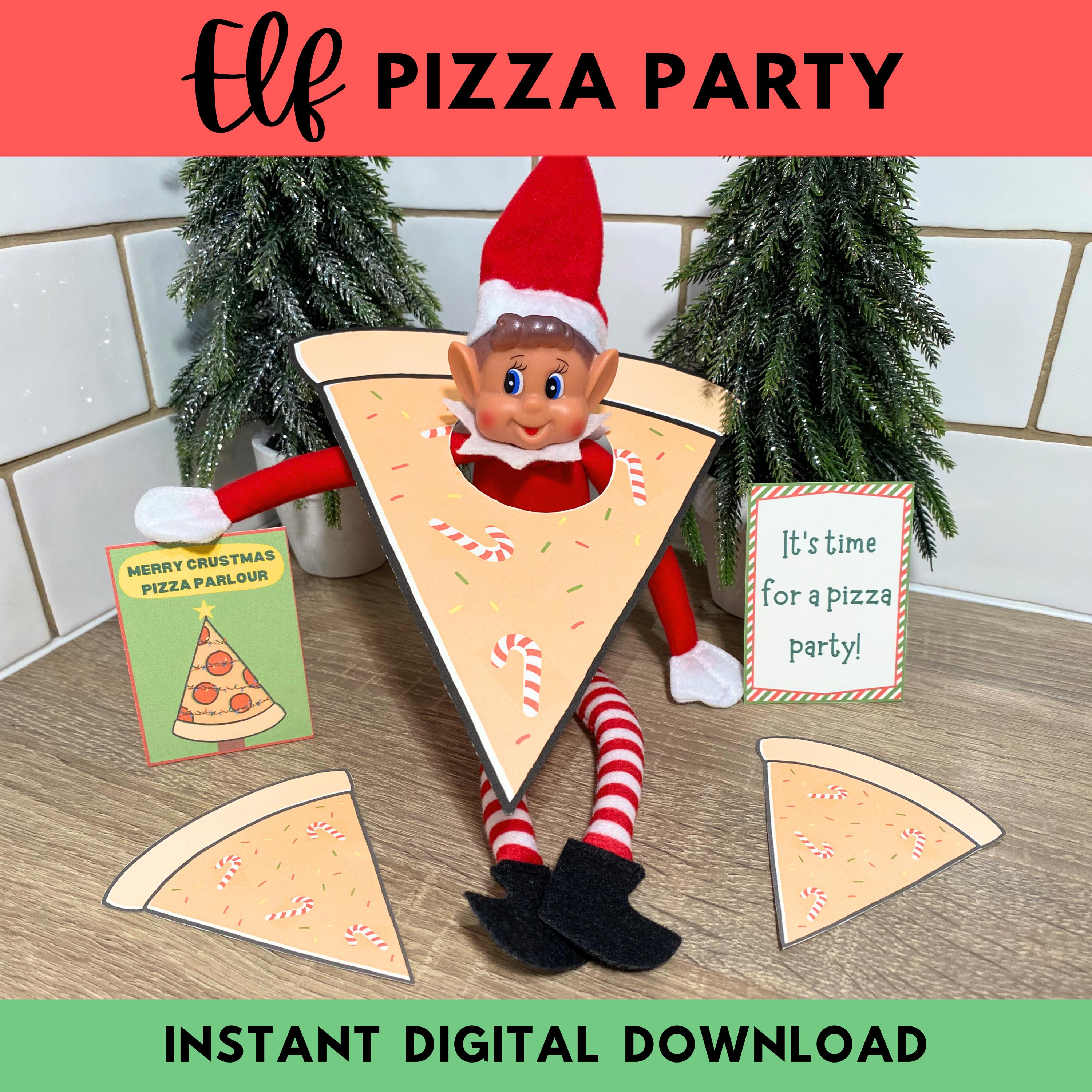 Printable Elf Pizza Party Props, Elf Pizza Night Scene, Christmas Elf ...