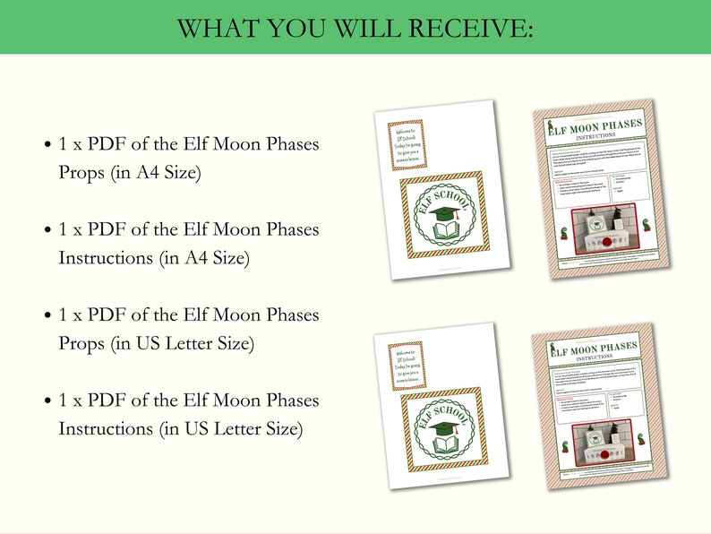 Printable Elf Moon Phases Props, Elf Moon Phases Scene, Elf School ...