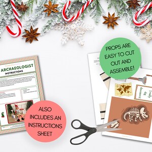 Printable Elf Archaeologist Props, Elf Dinosaur Excavation Props, Elf ...