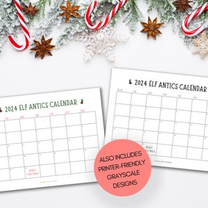 Printable 2024 Elf Planning Calendar, December 2024 Elf Planner ...