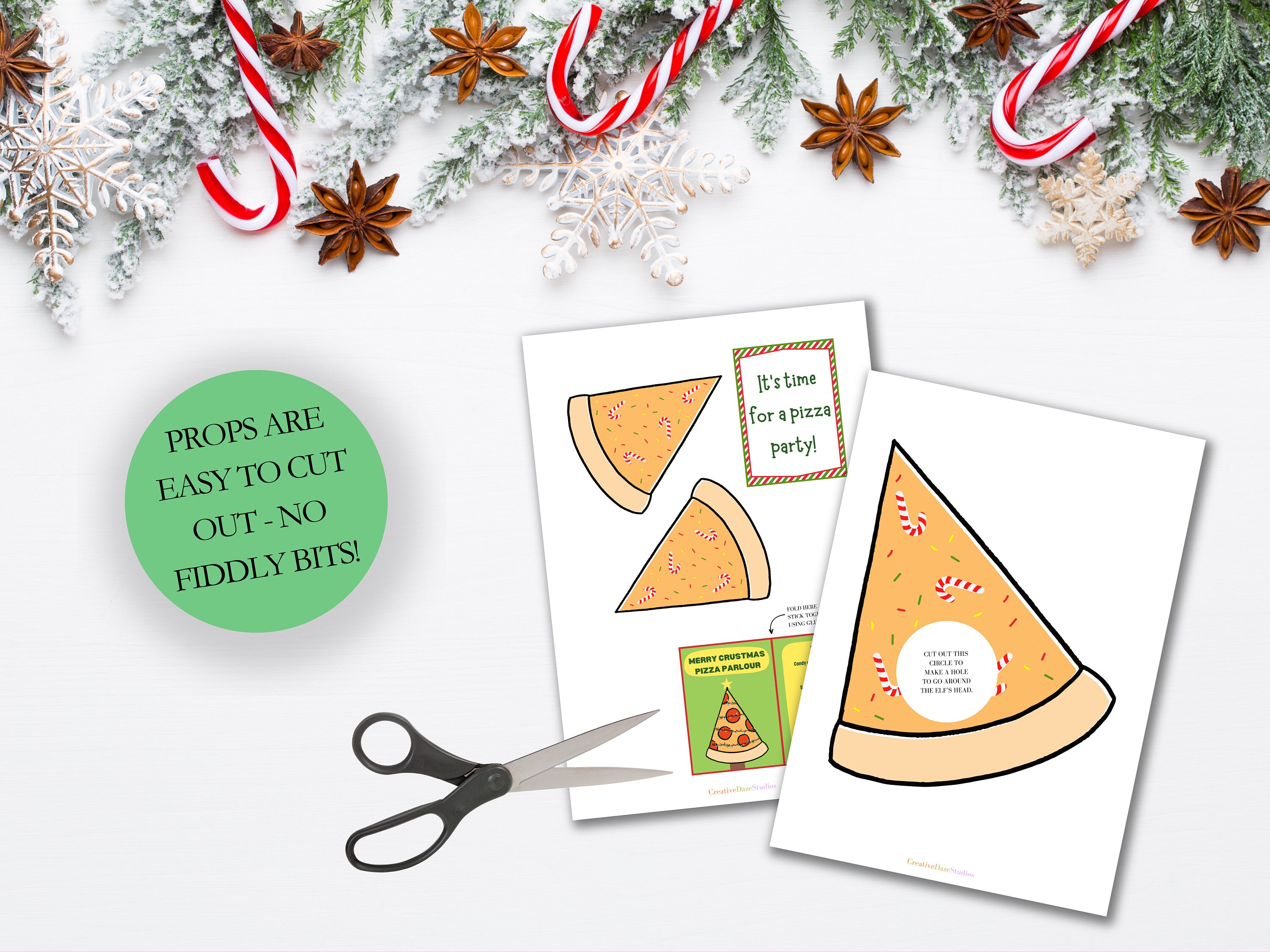 Printable Elf Pizza Party Props, Elf Pizza Night Scene, Christmas Elf ...
