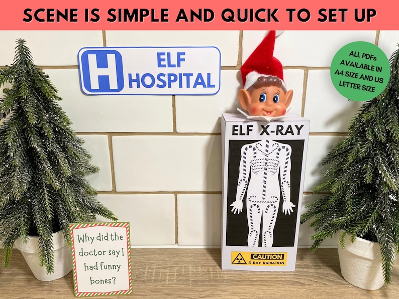 Printable Elf X-ray Props, Christmas Elf Doctor Scene, Xmas Elf ...
