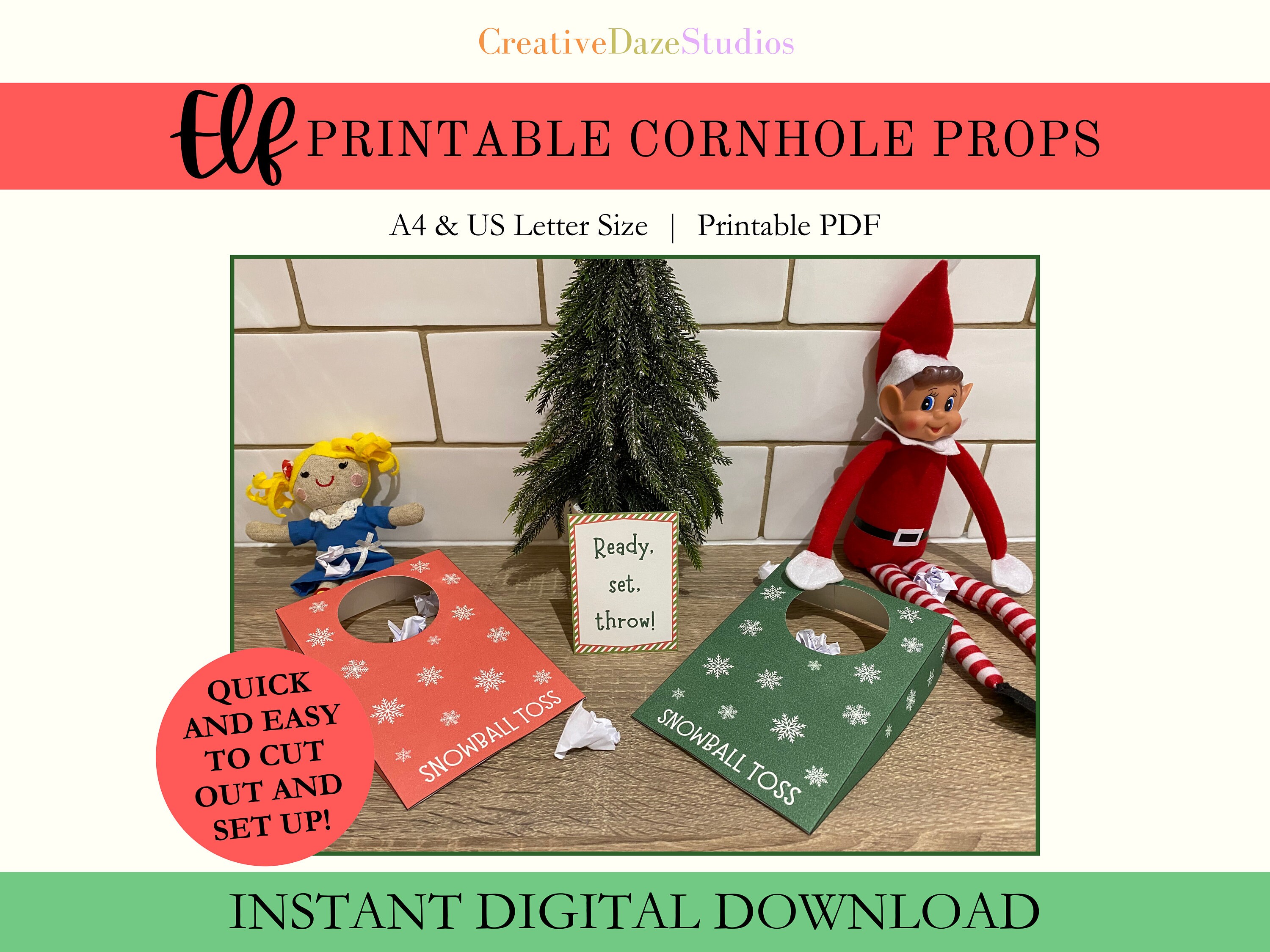 Printable Elf Cornhole Game Props Christmas Elf Games - Etsy