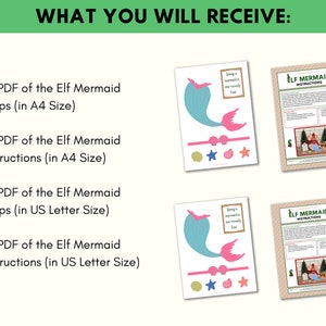 Printable Elf Mermaid Props, Christmas Elf Mermaid Costume, Elf Merman ...