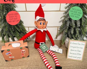 Elf Suitcase and Passport Elf Travel Props Accessories Cute Christmas ...