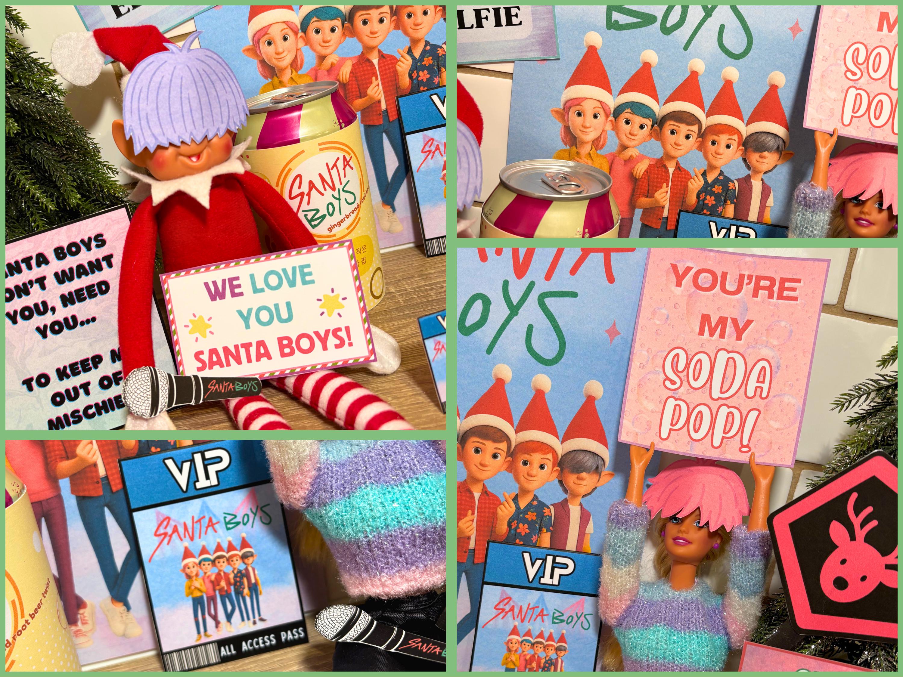 Kpop Elf Props Printable Kit, Elf-pop Santa Boys Elf Scene, K-pop Elf ...