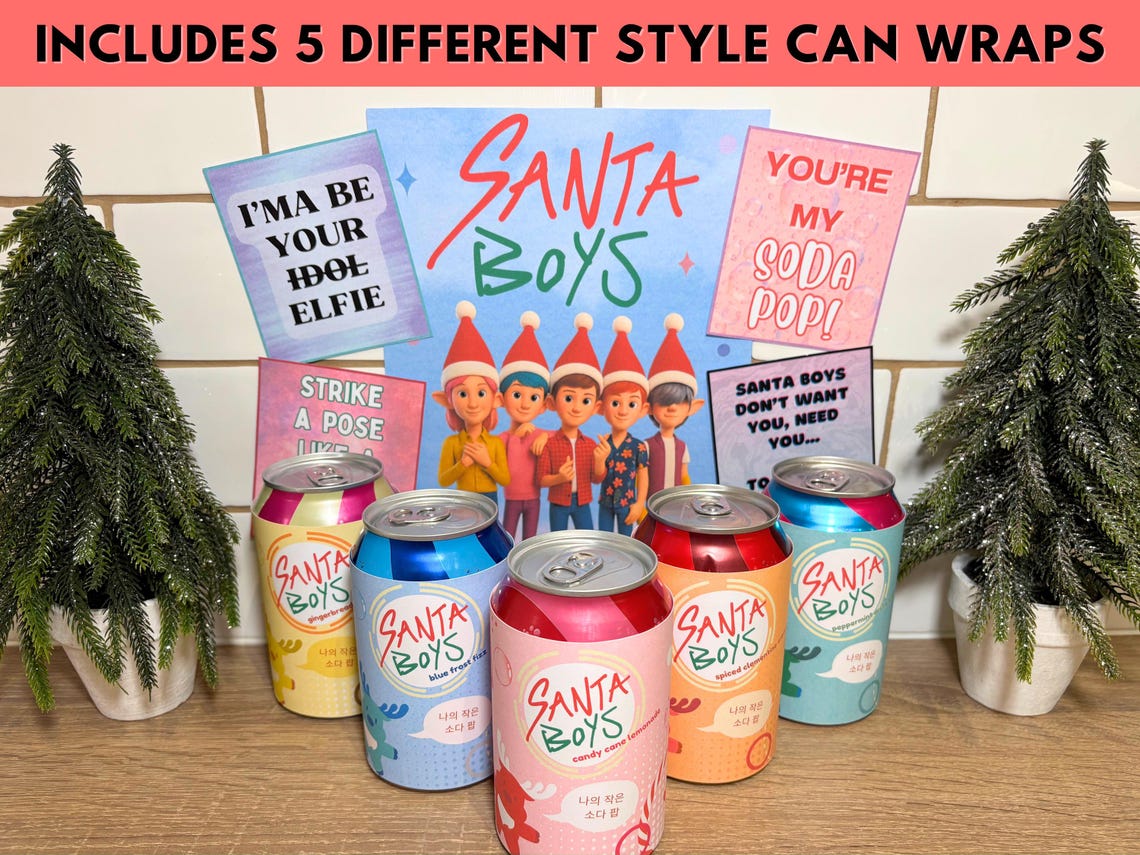 Kpop Elf Props Printable Kit, Elf-pop Santa Boys Elf Scene, K-pop Elf ...