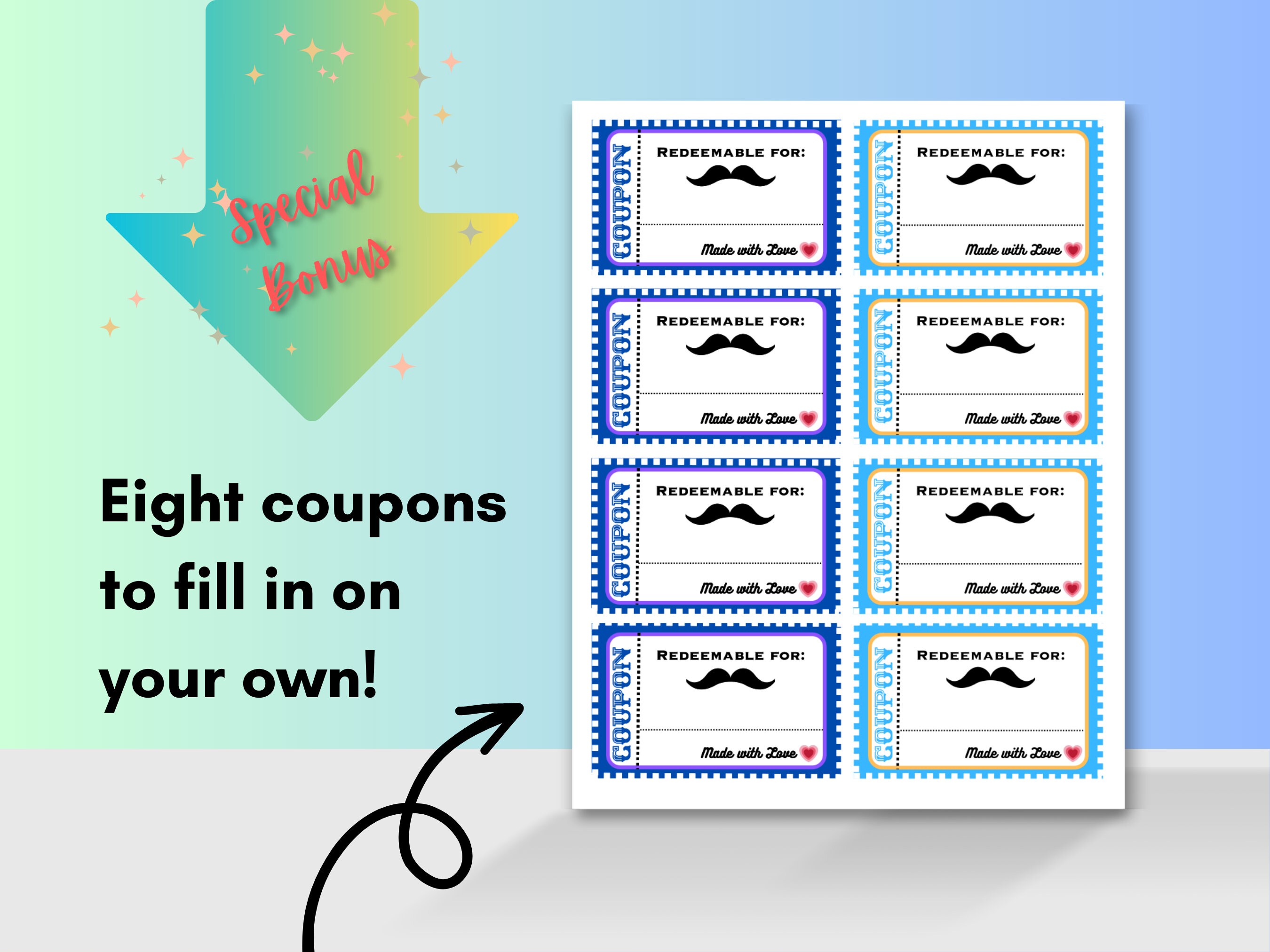 Printable Fathers Day Coupons for Dad Bundle, Fathers Day Gift From ...