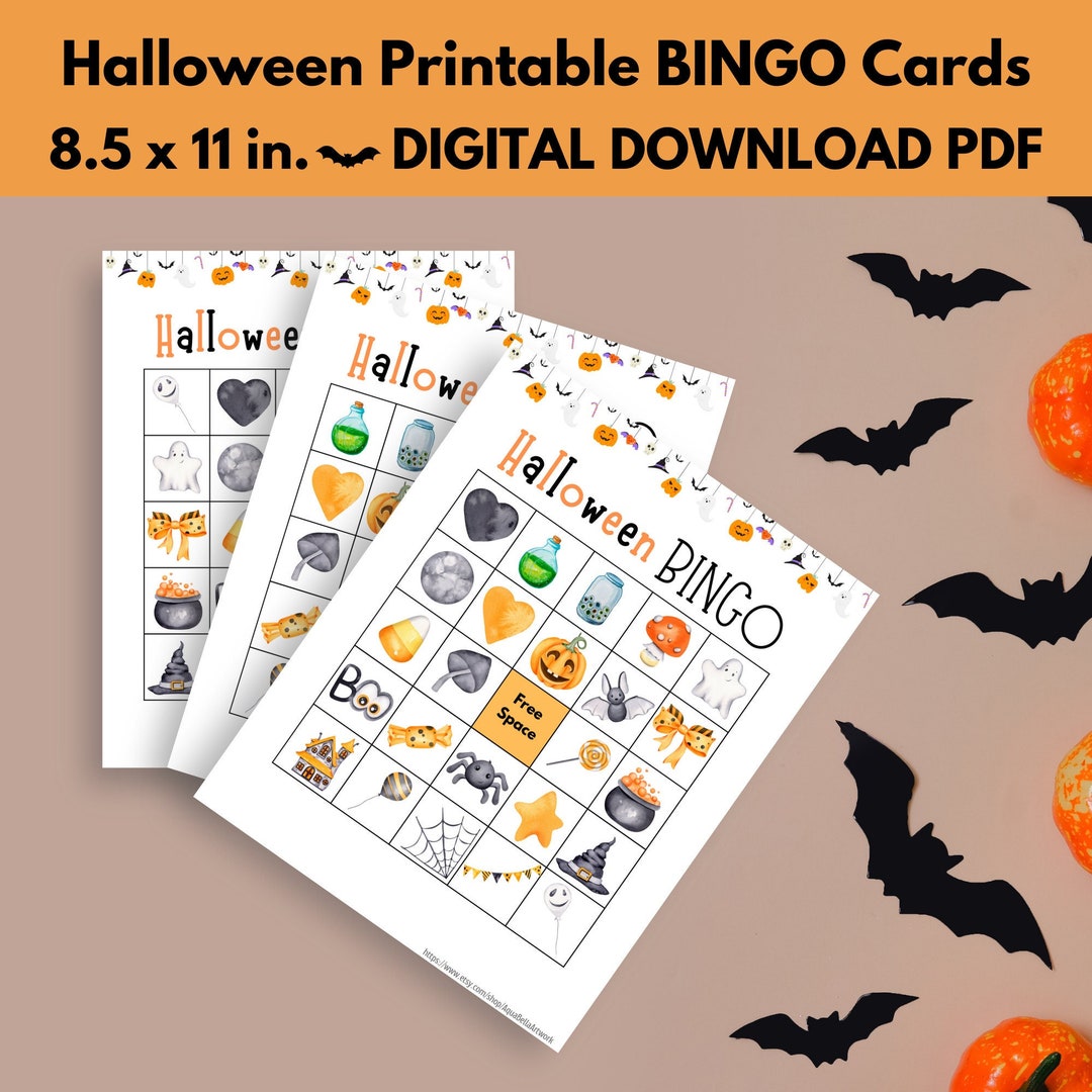 Halloween BINGO Card | Halloween Bingo Game | Kids BINGO Cards ...