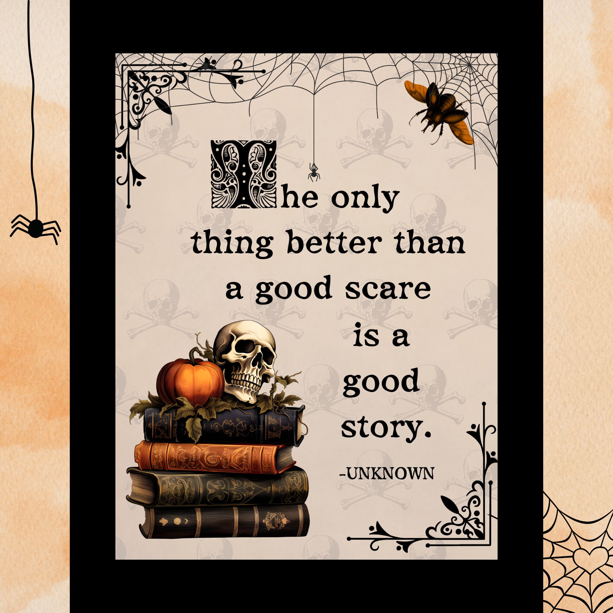 Halloween Quote Art, Dark Academia Poster, Macabre Art, Creepy Skull ...