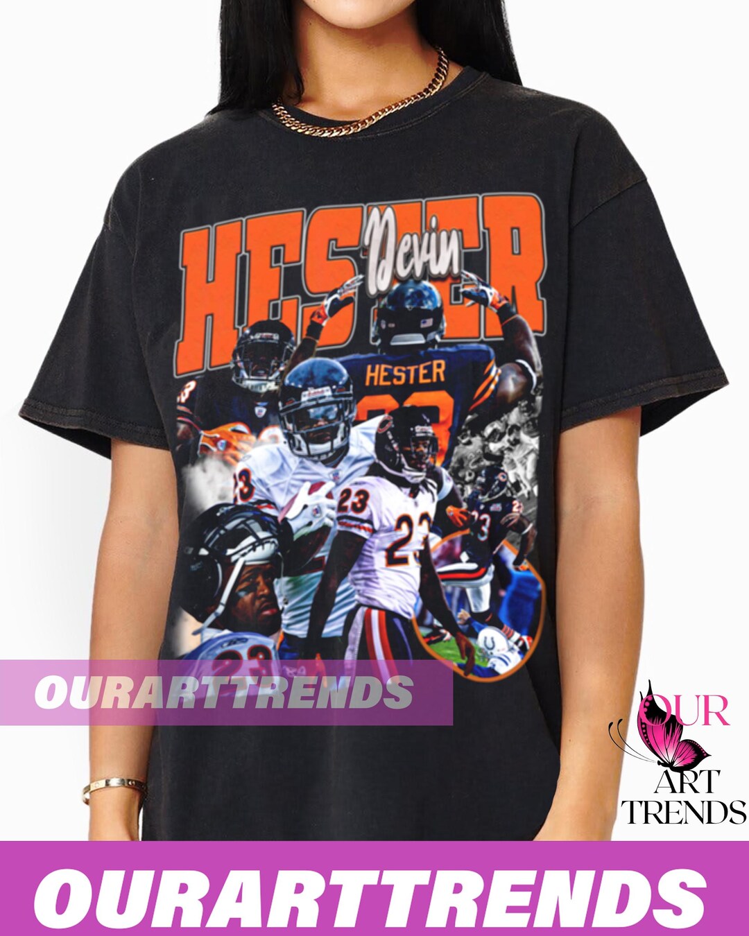 Limited Devin Hester Vintage 90s Homage Retro Classic Graphic Tee ...