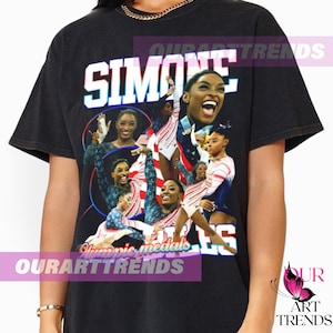 Simone Biles T-shirt American Gymnast Merchandise Bootleg Vintage ...