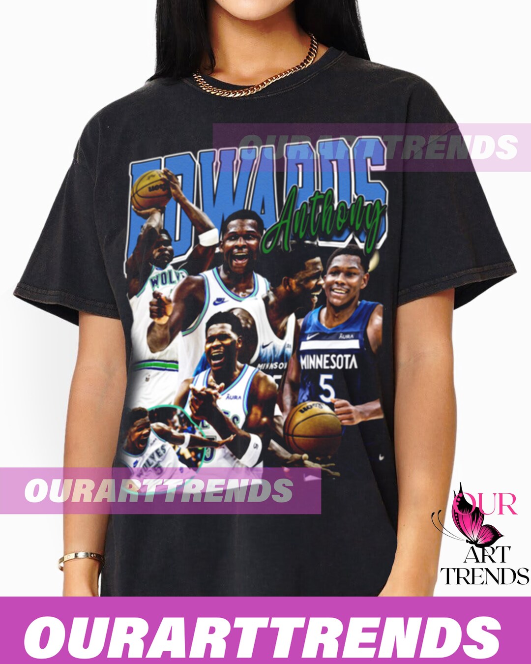 Limited Anthony Edwards T-shirt Basketball Player MVP Slam Dunk ...