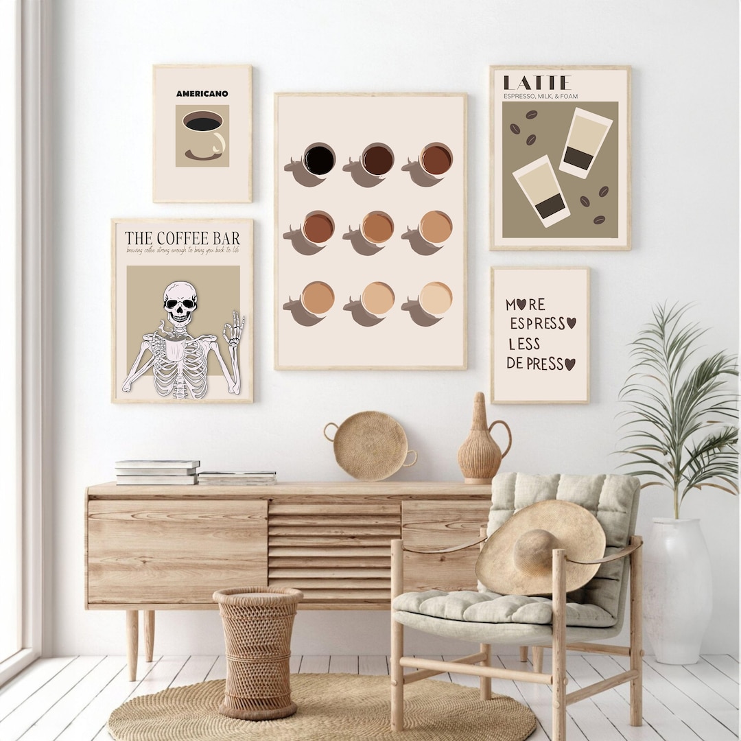 Coffee Bar Gallery Set of 5 Prints | Coffee Wall Art | Coffee Bar ...