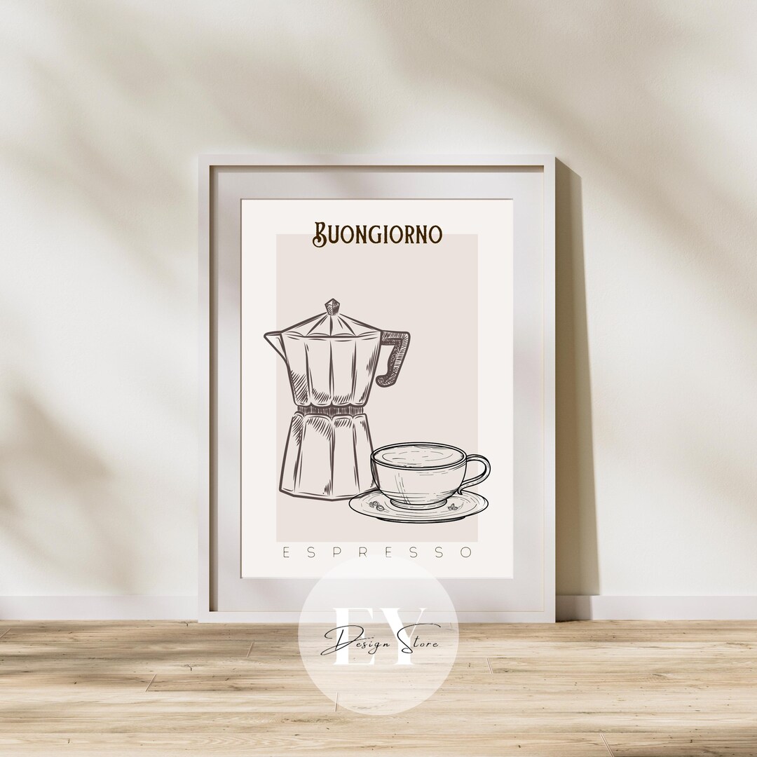 Modern Moka Pot Print: Italian Espresso Art (digital Download) - Etsy
