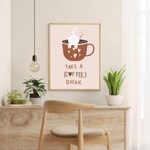 Take A Coffee Break | Cat and Coffee Art | Coffee Bar Prints | Coffee ...