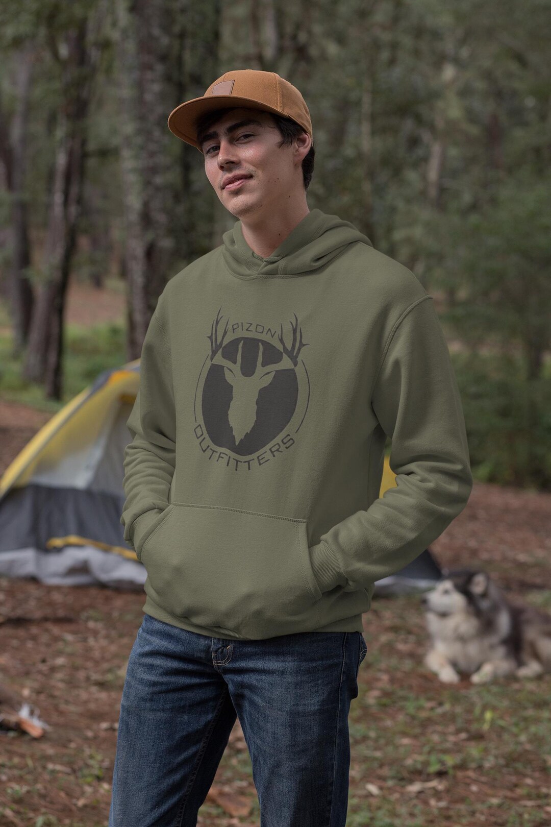 Pizon Outfitters Black Logo Hooded Sweatshirt - Etsy