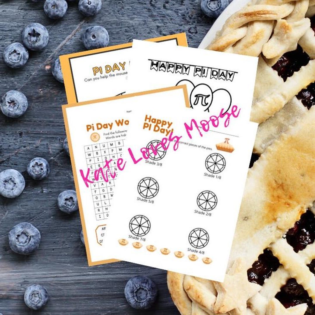 Pi Day Activity Set: Word Search, Maze, Coloring, Fractions (PDF) - Etsy