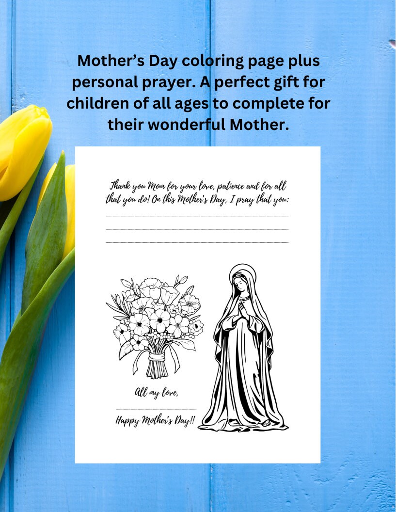 Mother's Day Gift From Child, Printable Mother's Day Coloring and ...