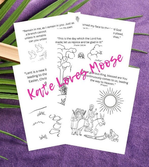 Lent Printable for Kids, Set of 5 Coloring Pages With Quoted Scripture ...
