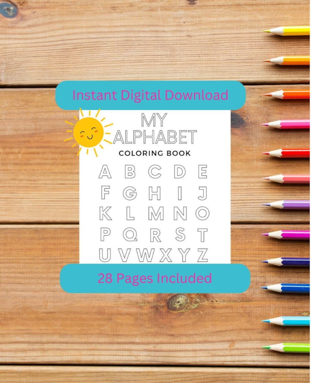 Fun Alphabet Coloring Book for Preschoolers - Instant Digital Download ...