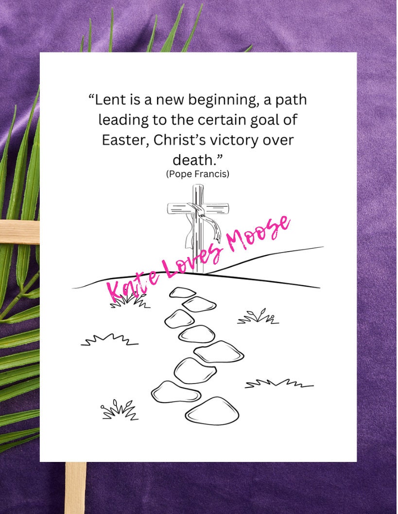 Lent Printable for Kids, Set of 5 Coloring Pages With Quoted Scripture ...