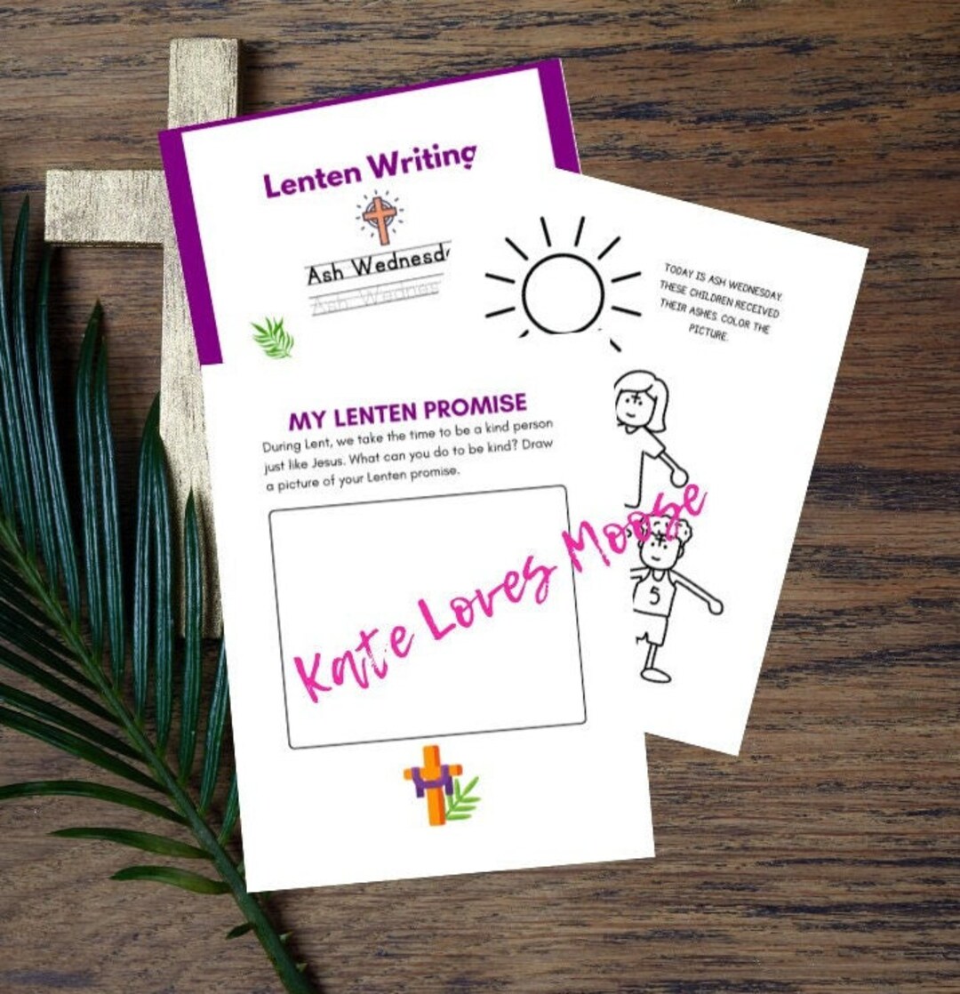 Ash Wednesday Printable for Kids, Set of 3, Lent for Kids, Lenten ...