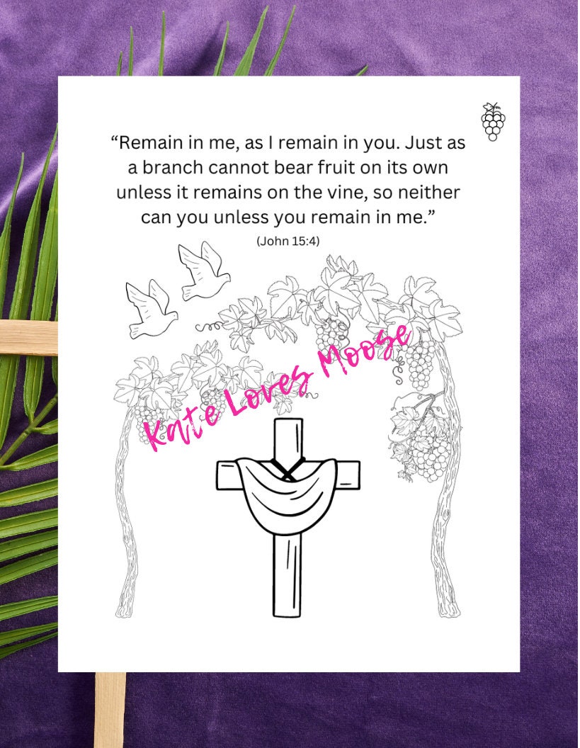 Lent Printable for Kids, Set of 5 Coloring Pages With Quoted Scripture ...