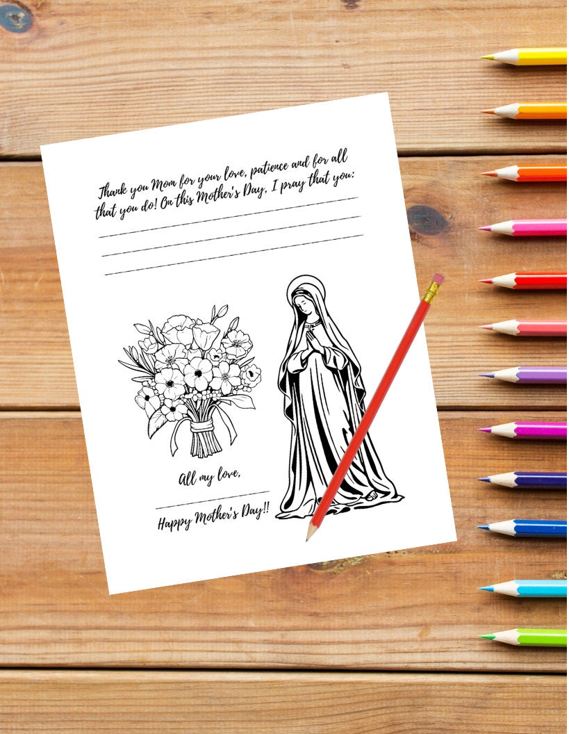 Mother's Day Gift From Child, Printable Mother's Day Coloring and ...