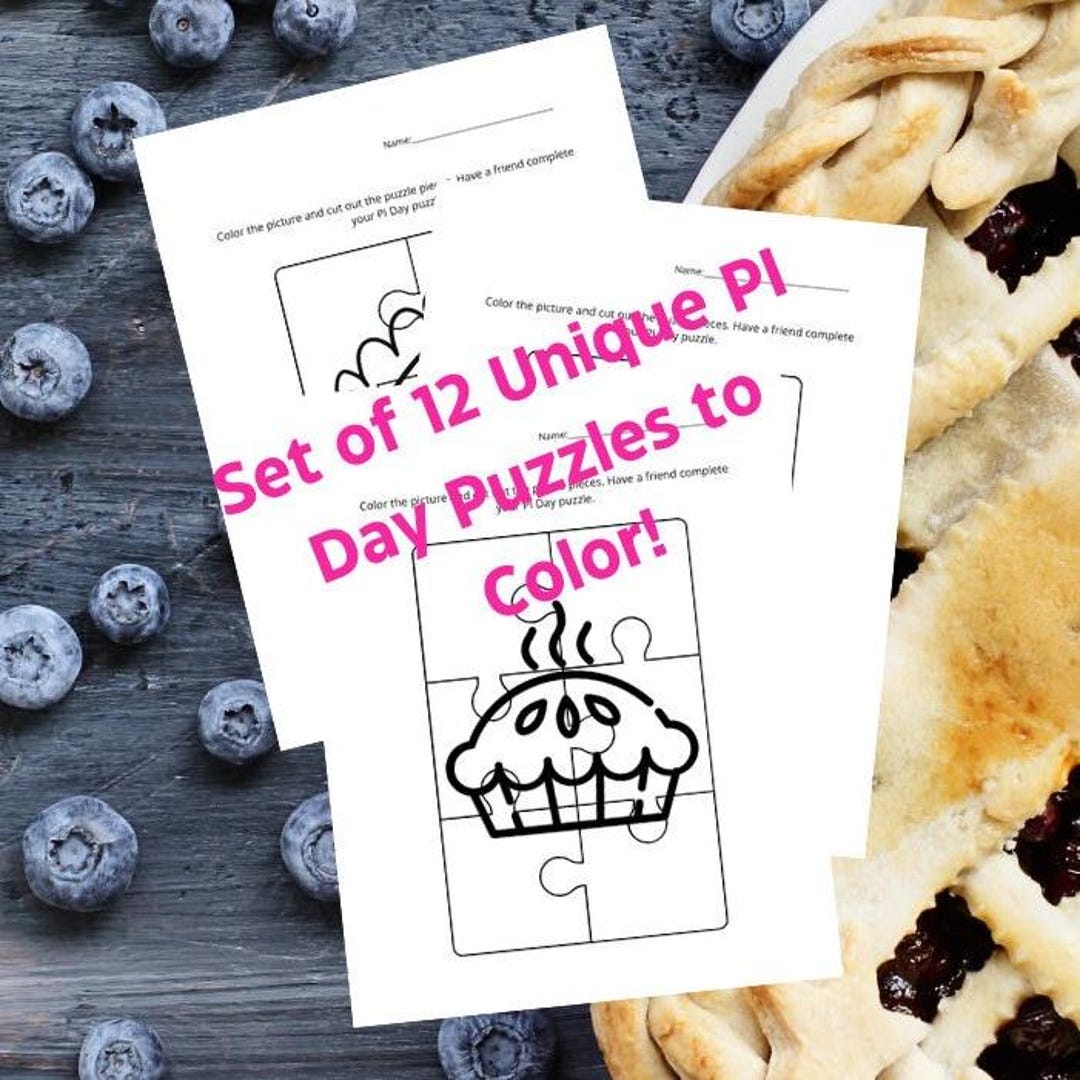 Pi Day Printable Activity, Set of 12 Unique Puzzles for Elementary Aged ...