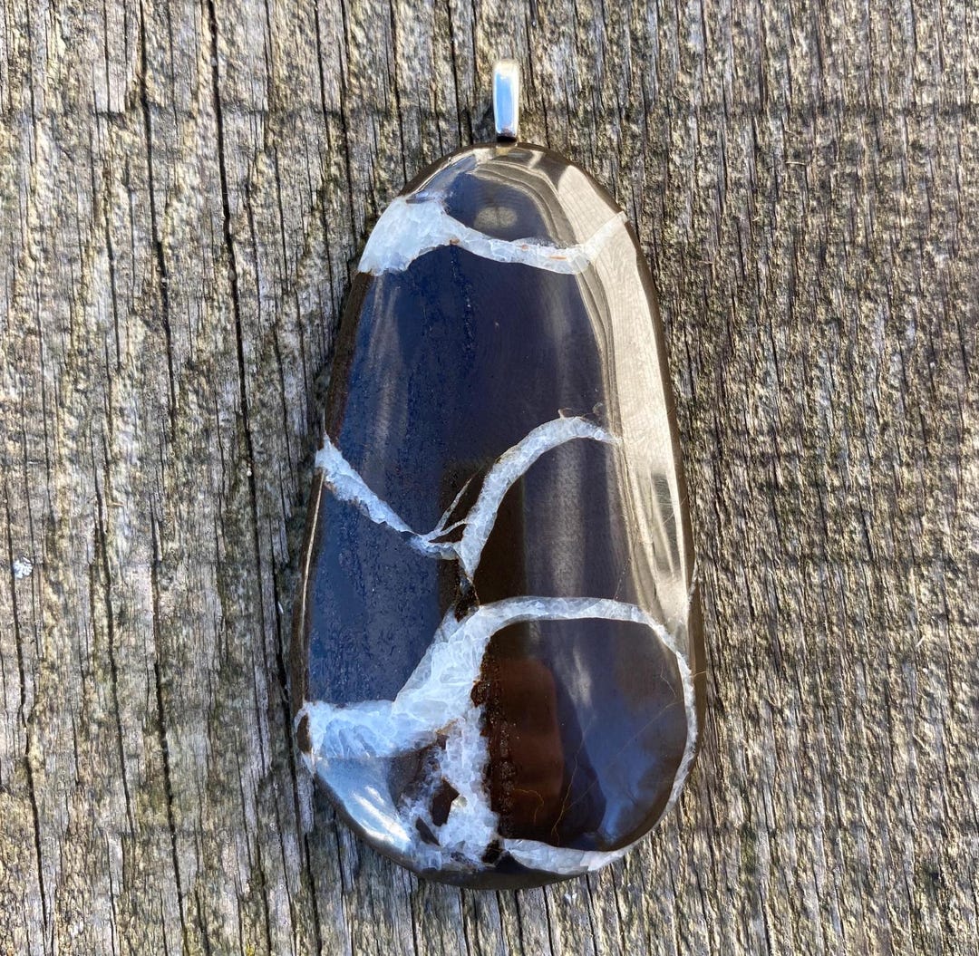Lightning Stone Pendant, Large Lightning Stone Jewelry, 925 Sterling ...