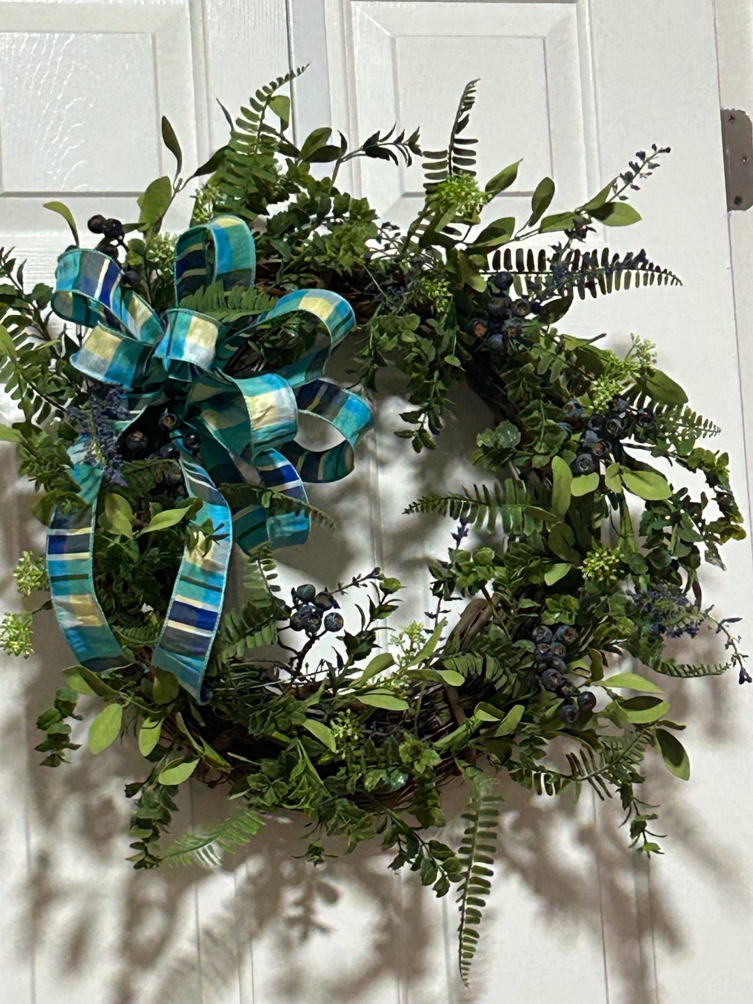 Natural Blueberry Garland Grapevine Wreath - Everyday Wreaths ...