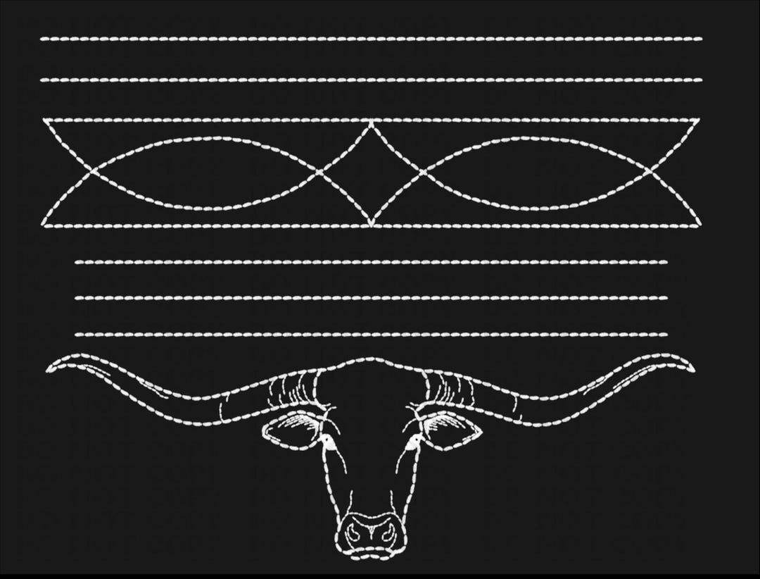 Longhorn Boot Stitch DTF Transfer, Western Cowboy Design - Etsy