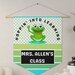 Hoppin' Into Learning Frog Classroom Banner, Classroom Sign, Teacher ...
