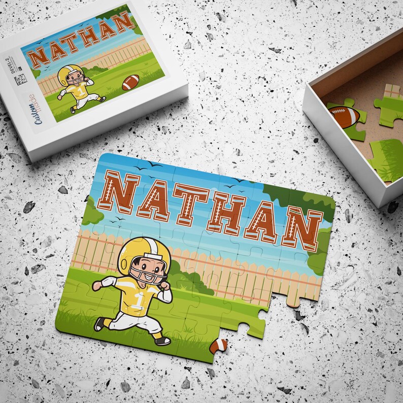 Fun Football Player Personalized Jigsaw Puzzle, Learning Toys, Birthday ...