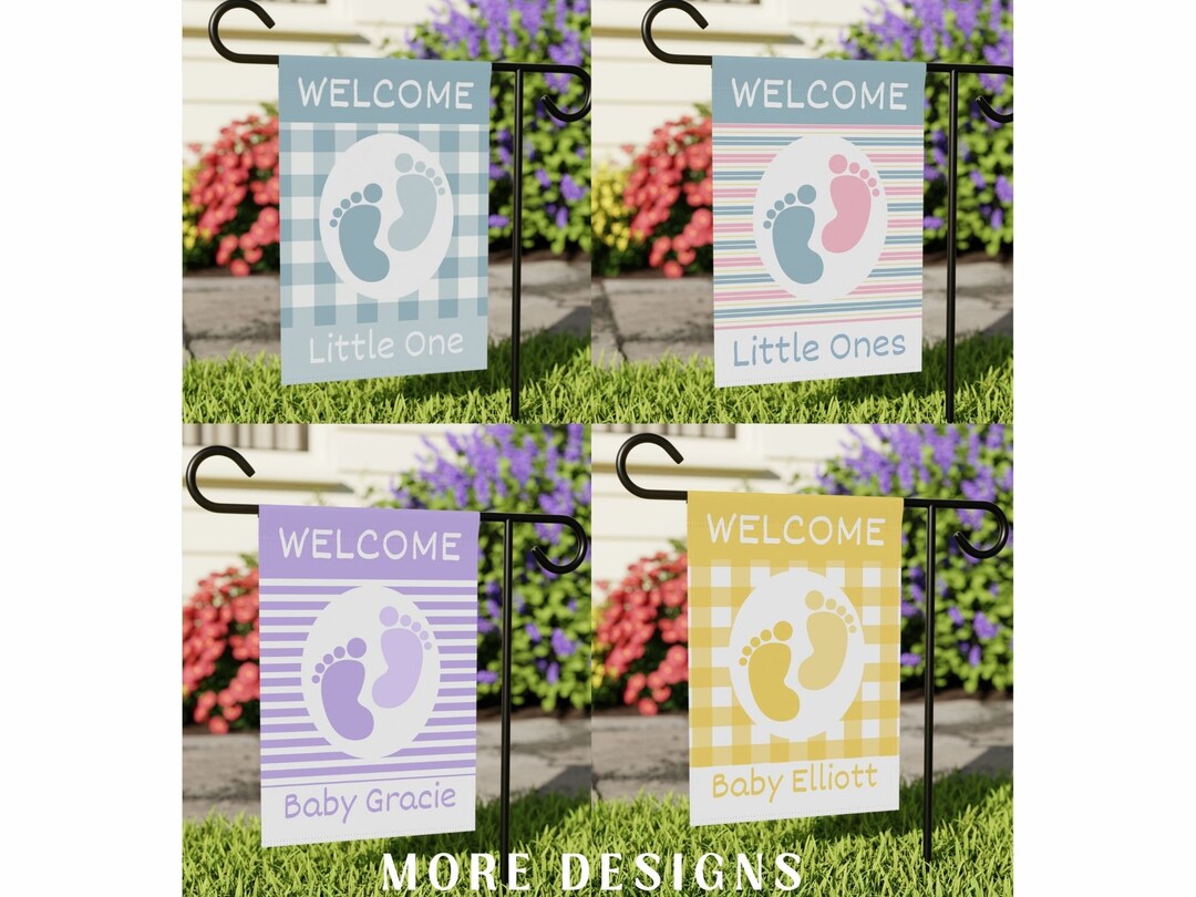 Personalized Welcome Baby Sign, Little One Yard Flag, Baby Shower Sign ...