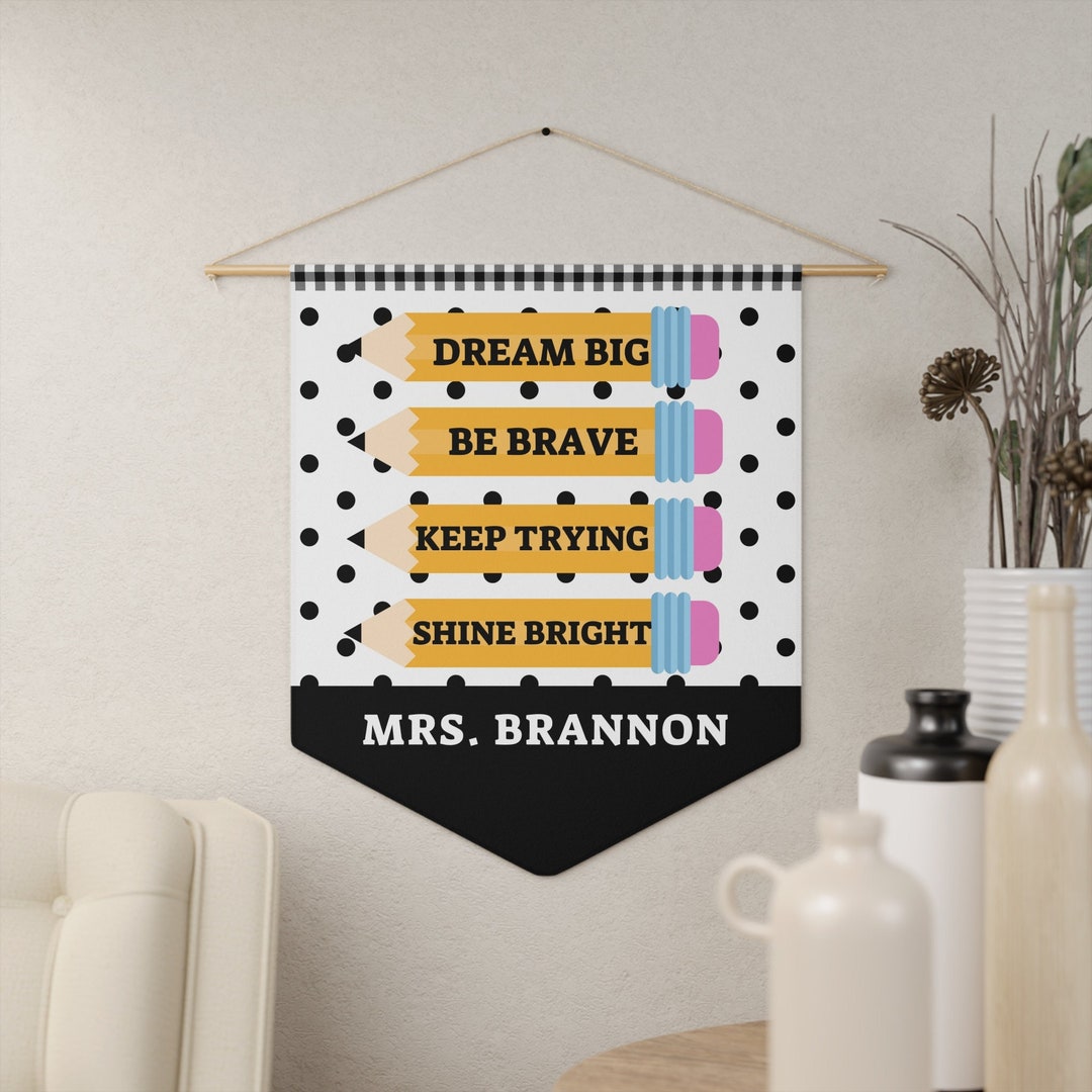 Motivational Classroom Banner, Teacher Name Sign, Custom Teacher Sign ...