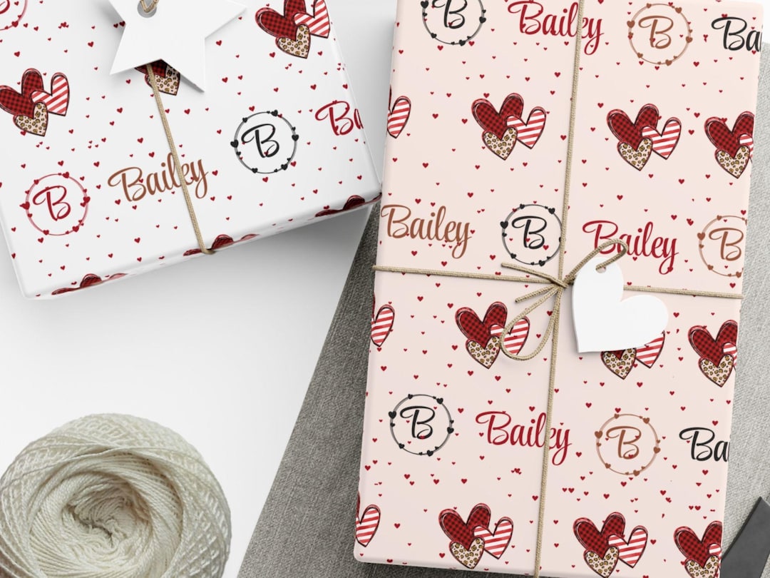Custom Valentine's Wrapping Paper Personalized Gift Paper for Valentine ...