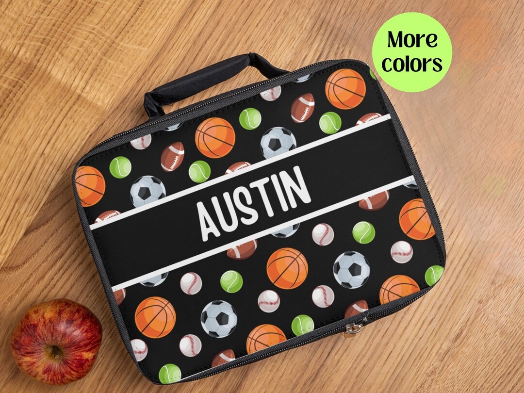 Customized Sports Lunch Bags, Boys Monogrammed Lunchbox Gift ...