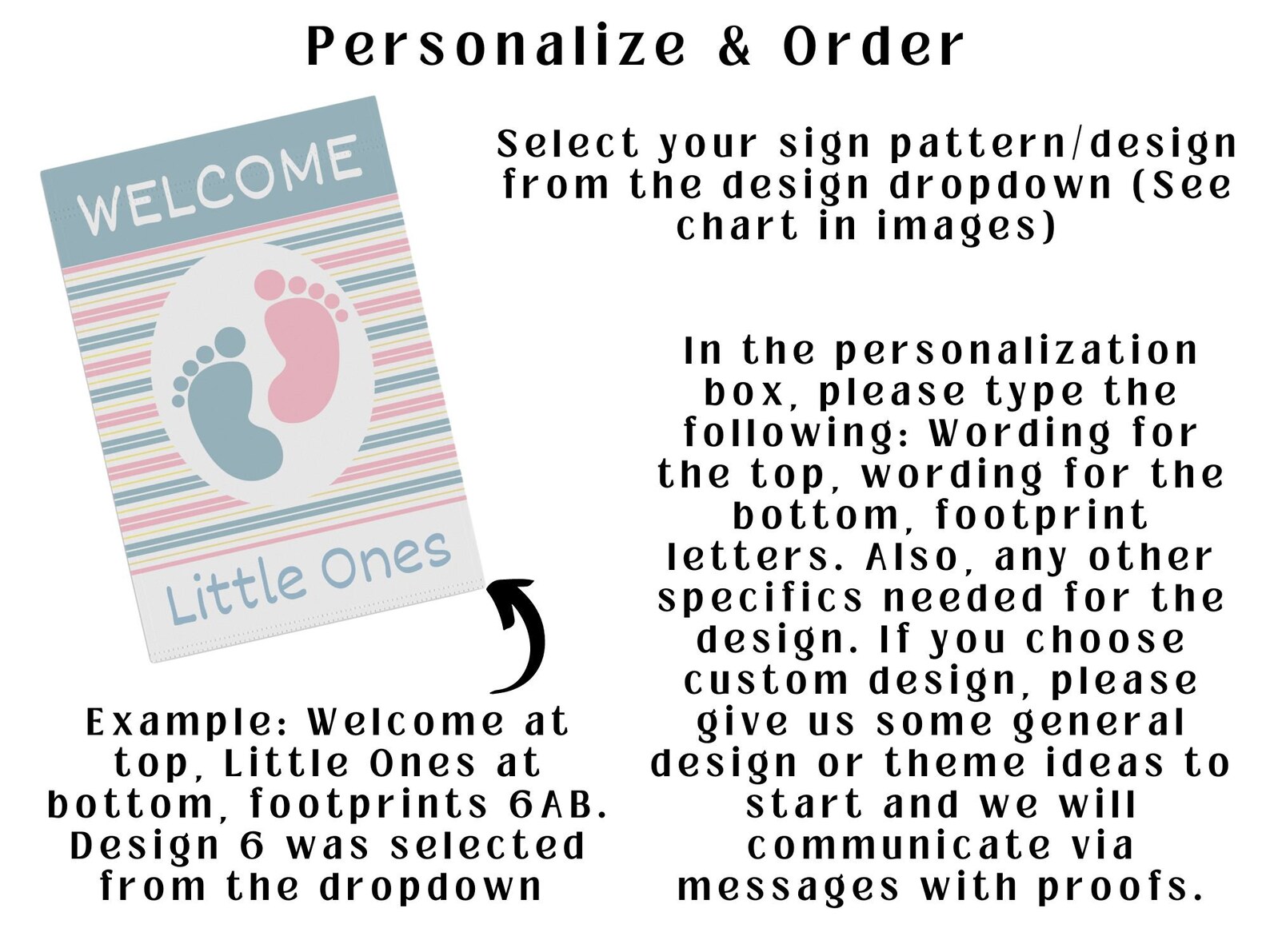 Personalized Welcome Baby Sign, Little One Yard Flag, Baby Shower Sign ...