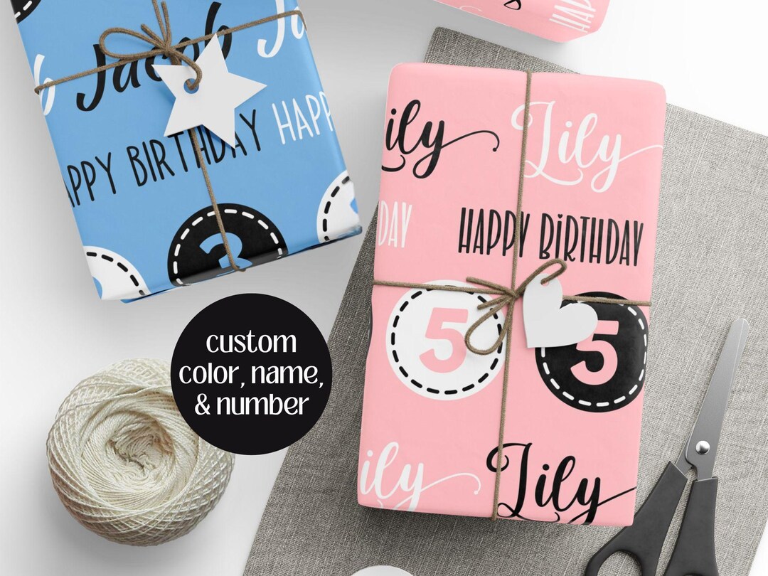 Custom Birthday Wrapping Paper Personalized Gift Paper, Custom Wrapping ...